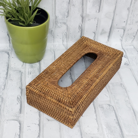 Hand Crafted | Accents | Rattan Handwoven Tissue Box Cover Brown | Poshmark